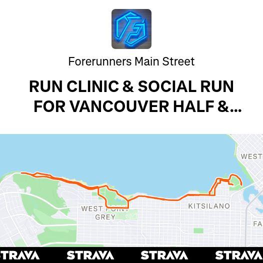 RUN CLINIC & SOCIAL RUN FOR VANCOUVER HALF & 5KM -TRAINING DISTANCES ...